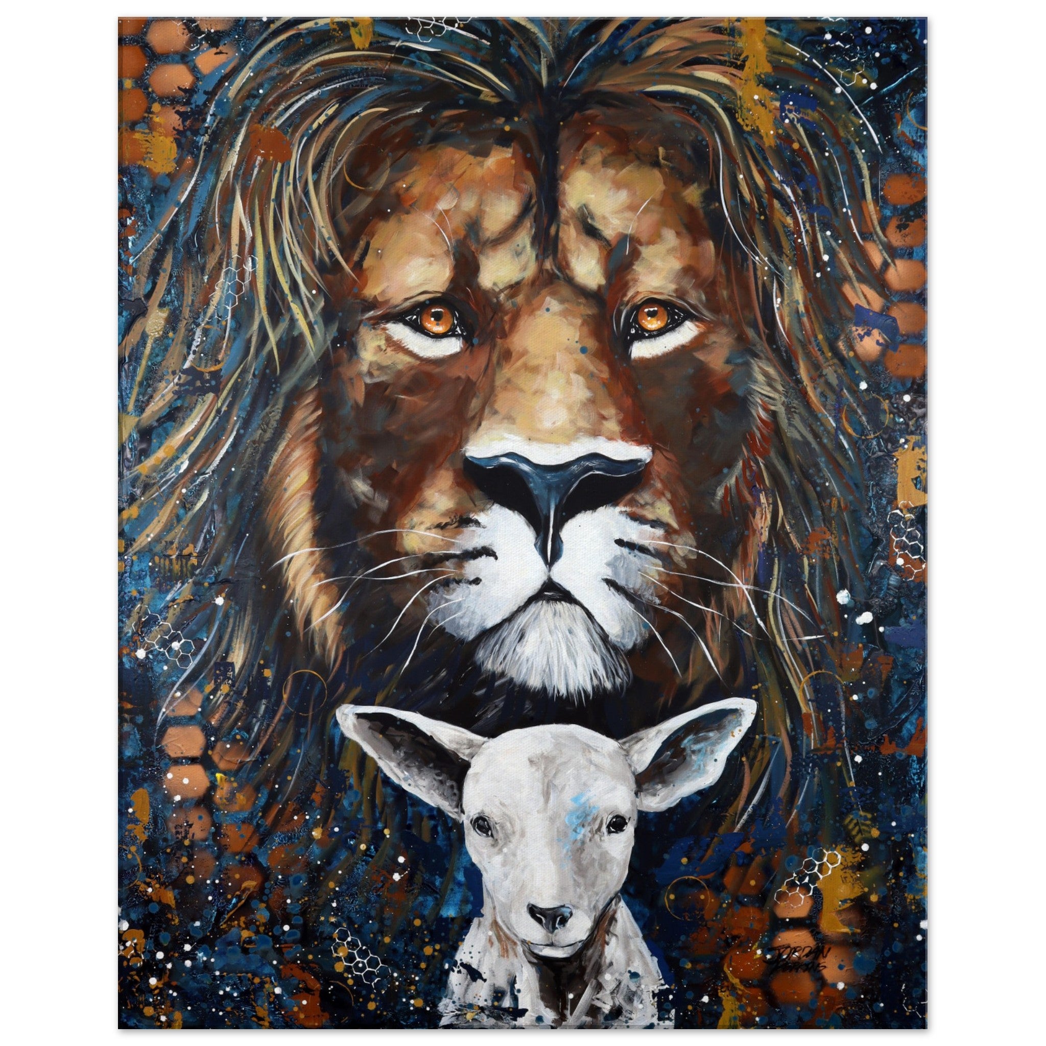 Lion And Lamb Canvas Print – Jordan Perkins Art