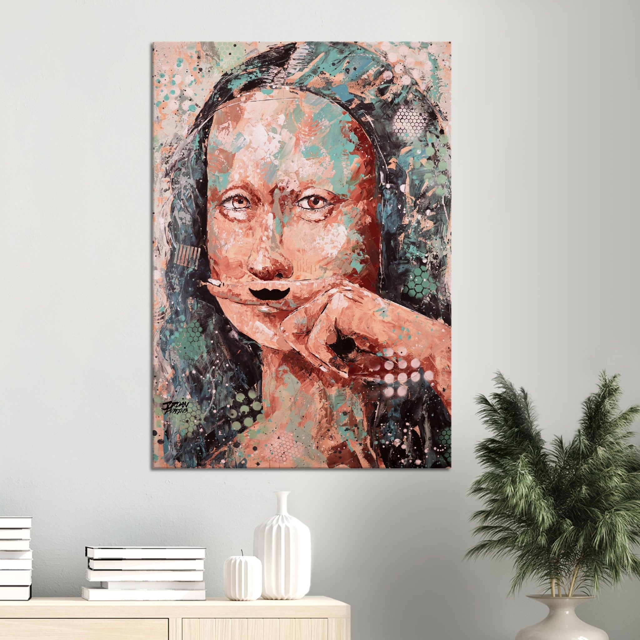 Mona Lisa with a moustache canvas print – Jordan Perkins Art