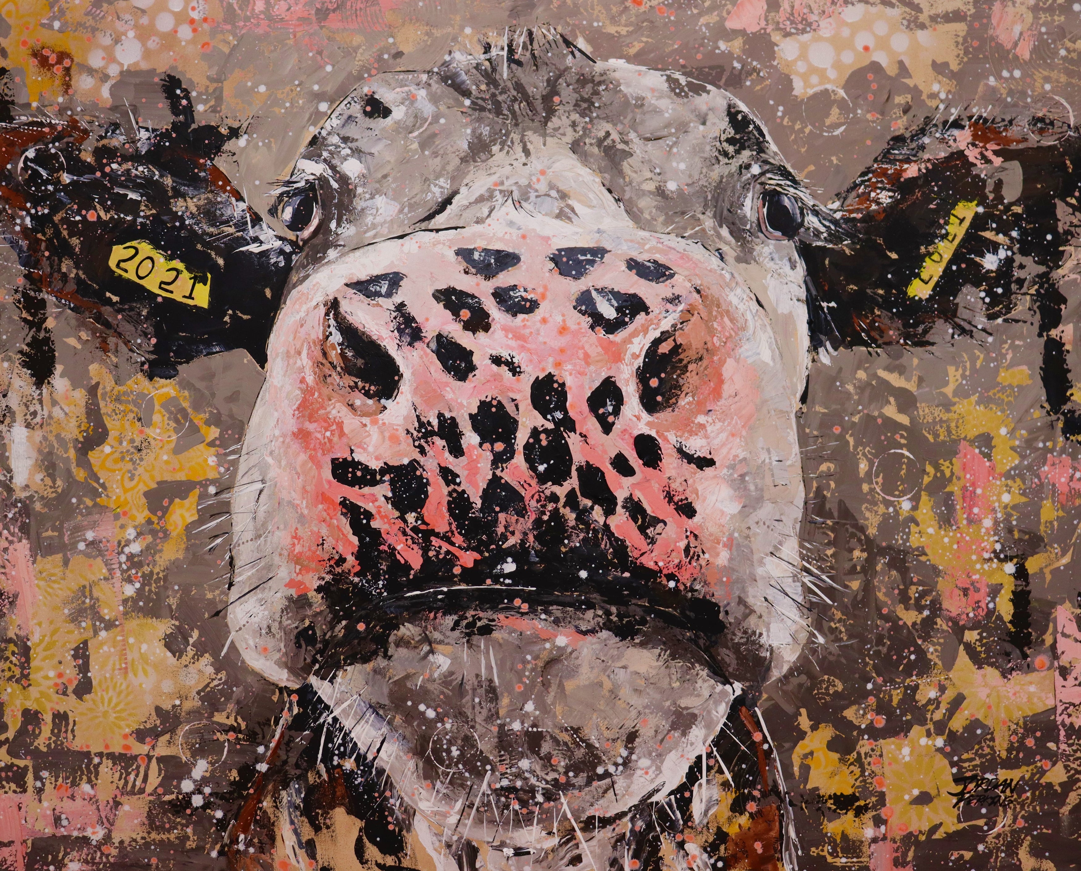 Vegan Cow Canvas Print – Jordan Perkins Art